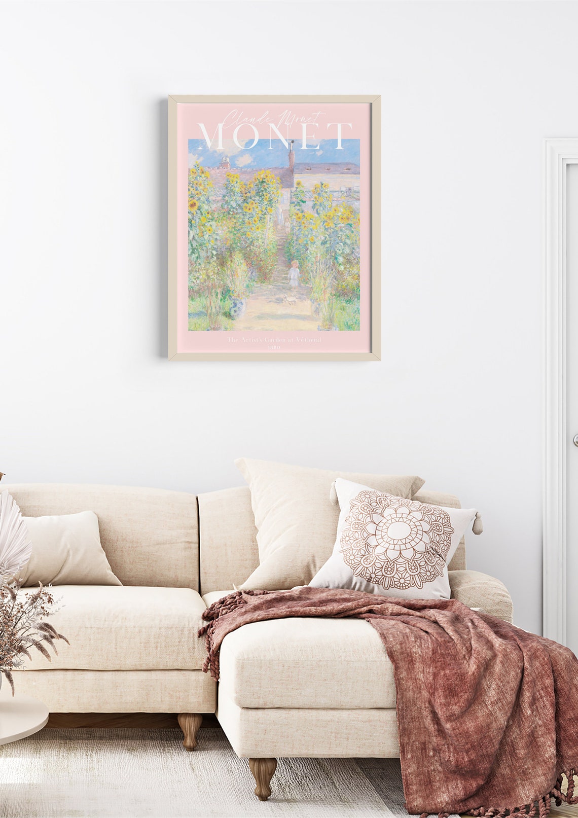 Monet Print Download Pastel Pink Monet Poster Classic - Etsy