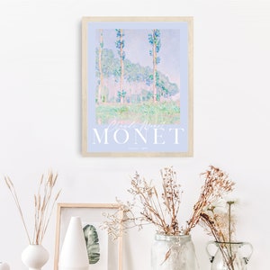 Monet Print, Pale Blue Wall Art, Claude Monet Poster, Classic Painting ...