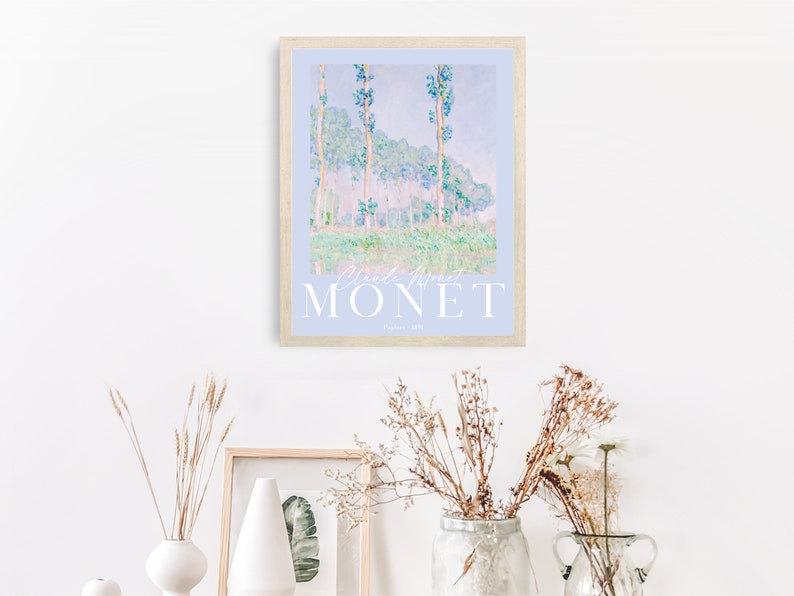 Monet Print, Pale Blue Wall Art, Claude Monet Poster, Classic Painting ...