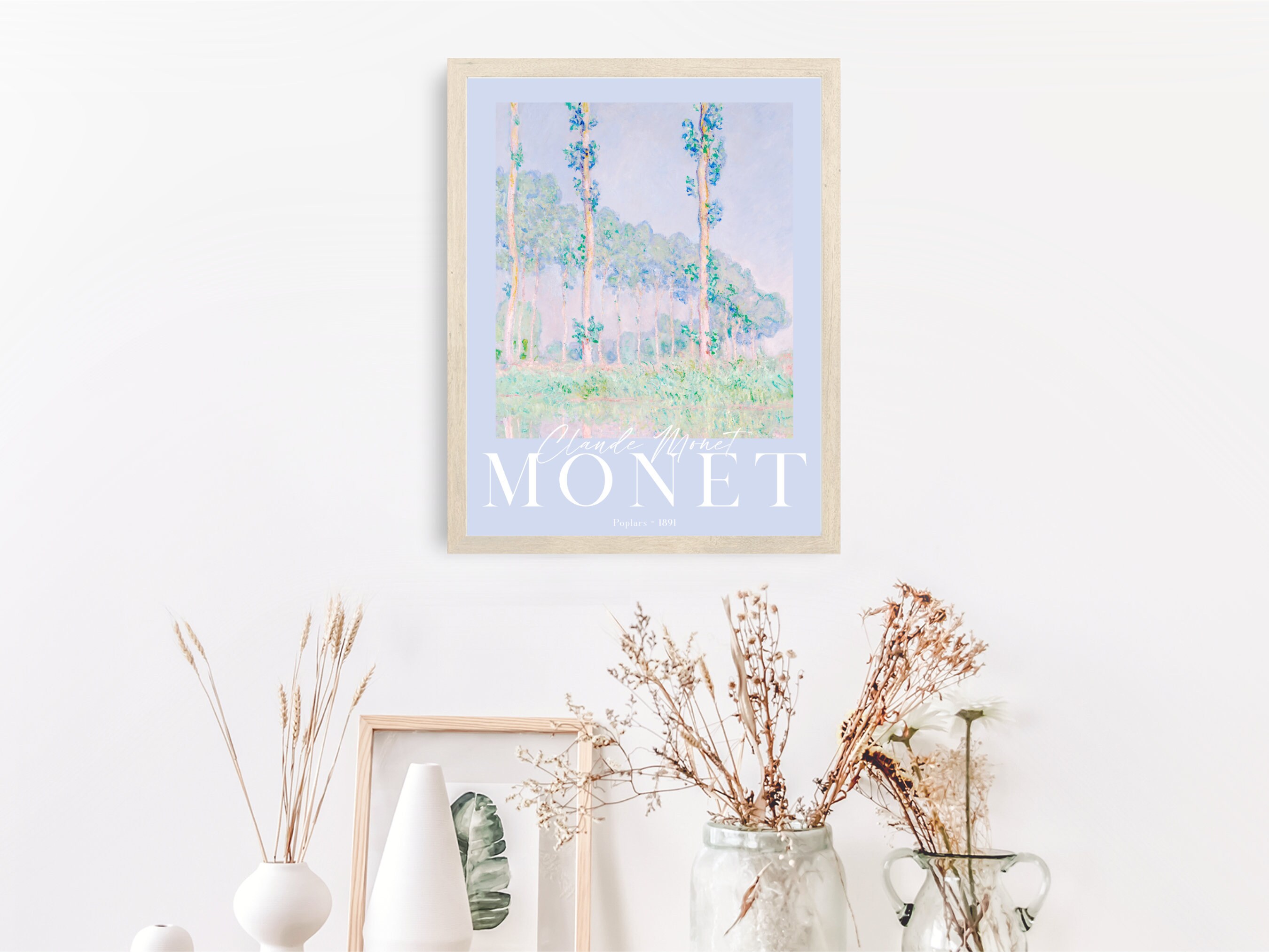 Monet Print, Pale Blue Wall Art, Claude Monet Poster, Classic Painting ...