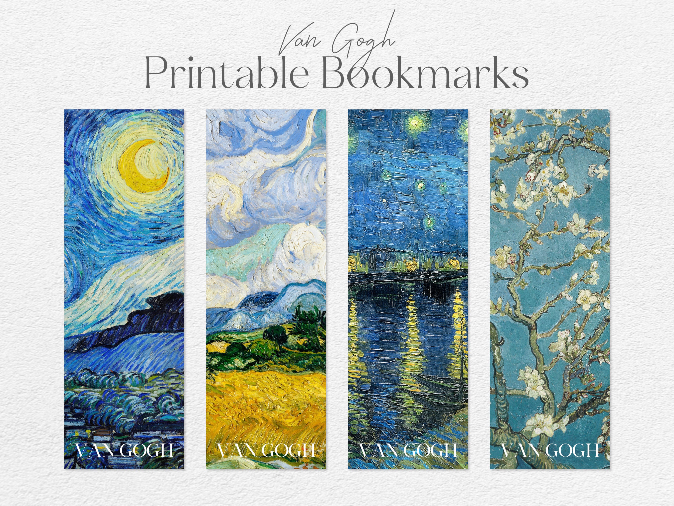Van Gogh Printable Bookmarks Aesthetic Bookmark Set - Etsy Canada