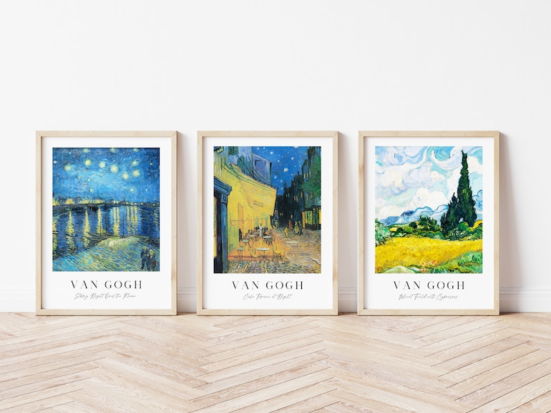 Van Gogh & Monet Print Set of 12, Digital Download, Wall Art Set Van ...