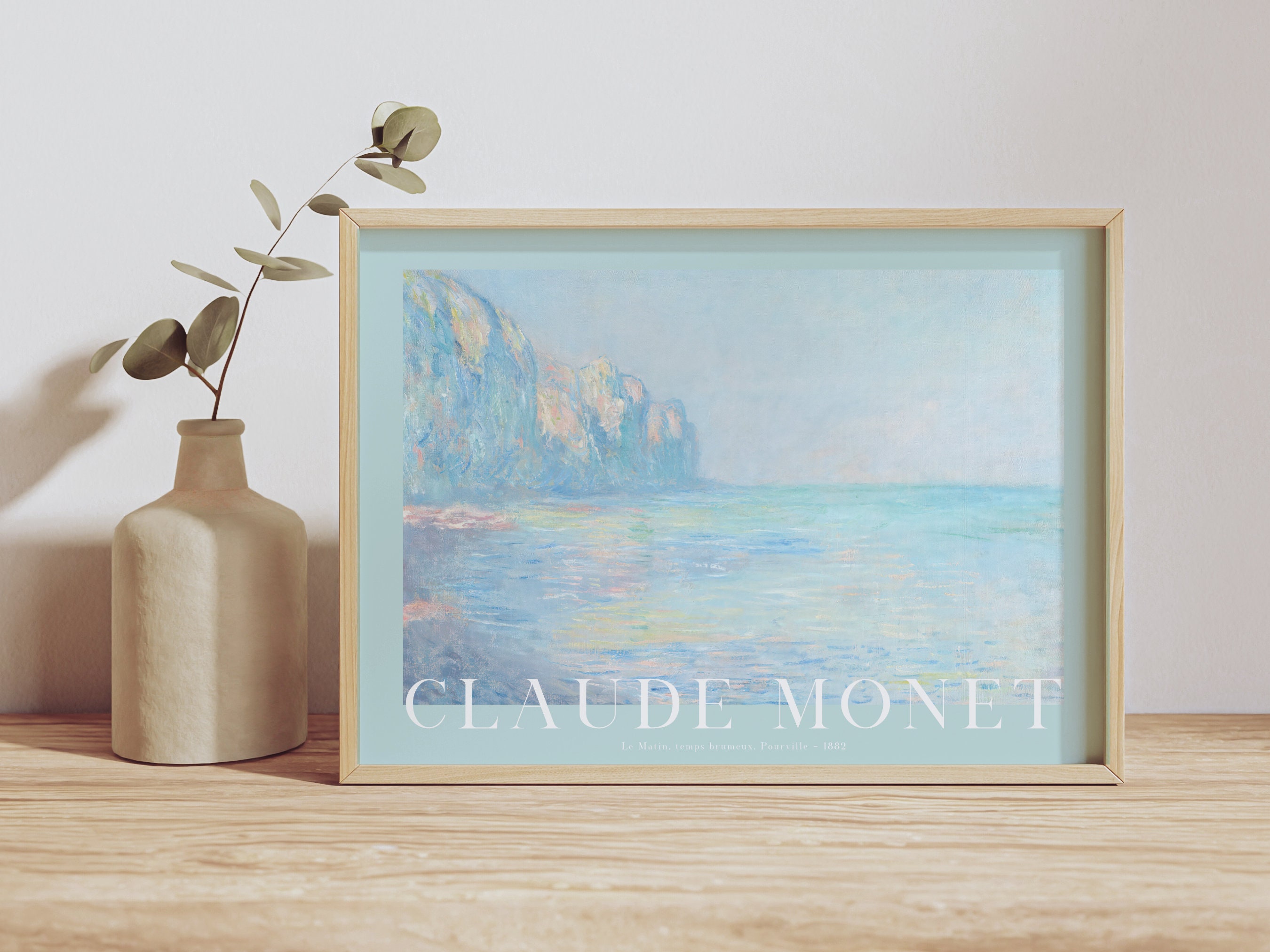 Monet Horizontal Poster, Monet Landscape Print, Seascape Print, Vintage ...