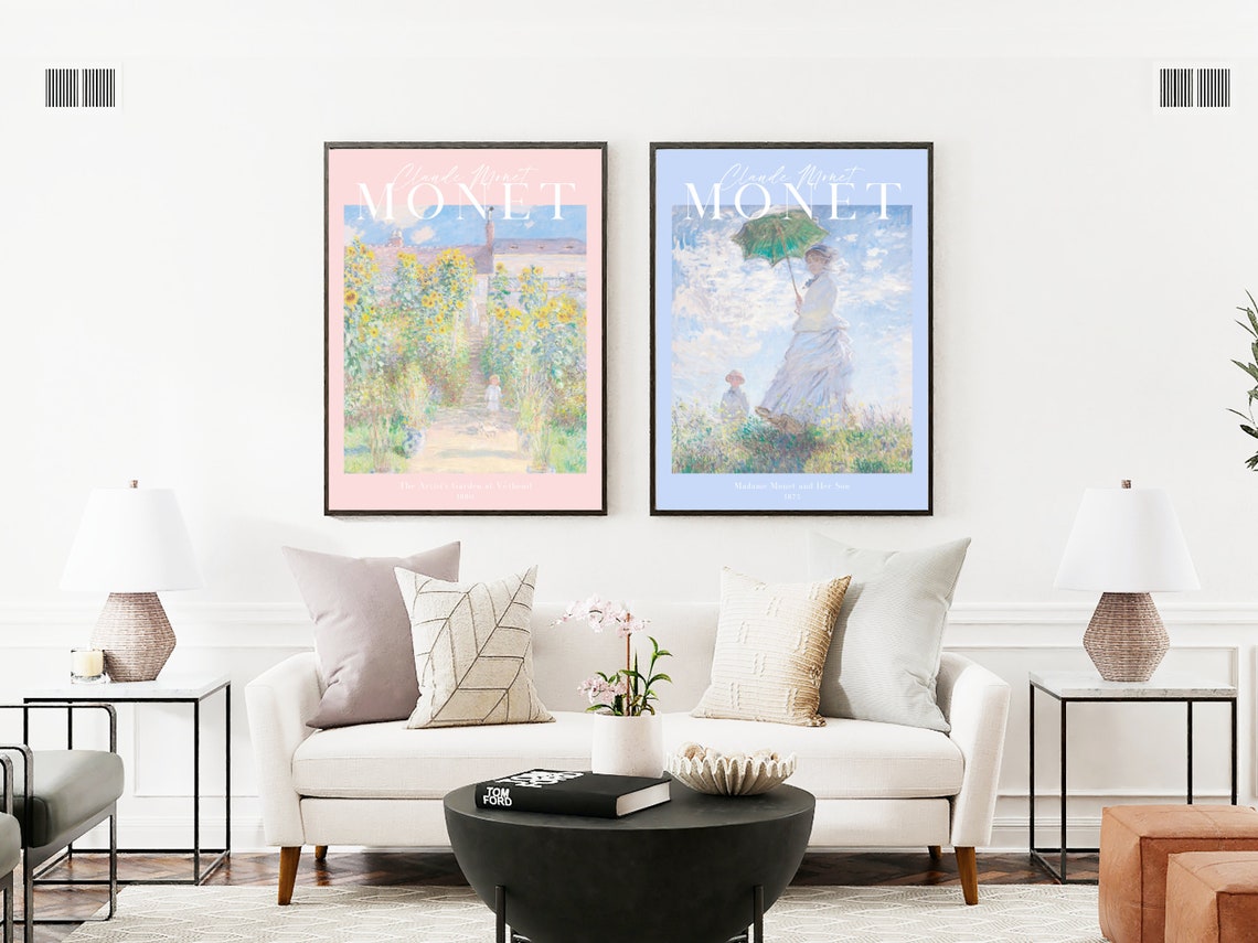 Set of 3 Monet Print Monet Gallery Wall Set Pastel Art Print - Etsy