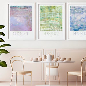 Set of 3 Monet Print, Monet Gallery Wall Set, Pastel Art Print Gallery ...