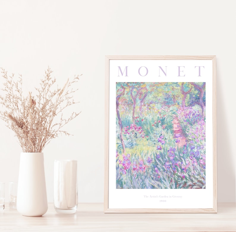 Monet Wall Art, Set F 6 Prints, Lilac Wall Art, Purple Gallery Wall Set ...