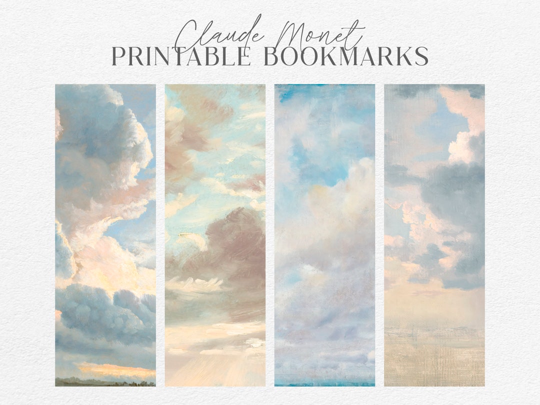 Vintage Cloudy Sky Bookmark | Printable Bookmarks | Digital Download ...