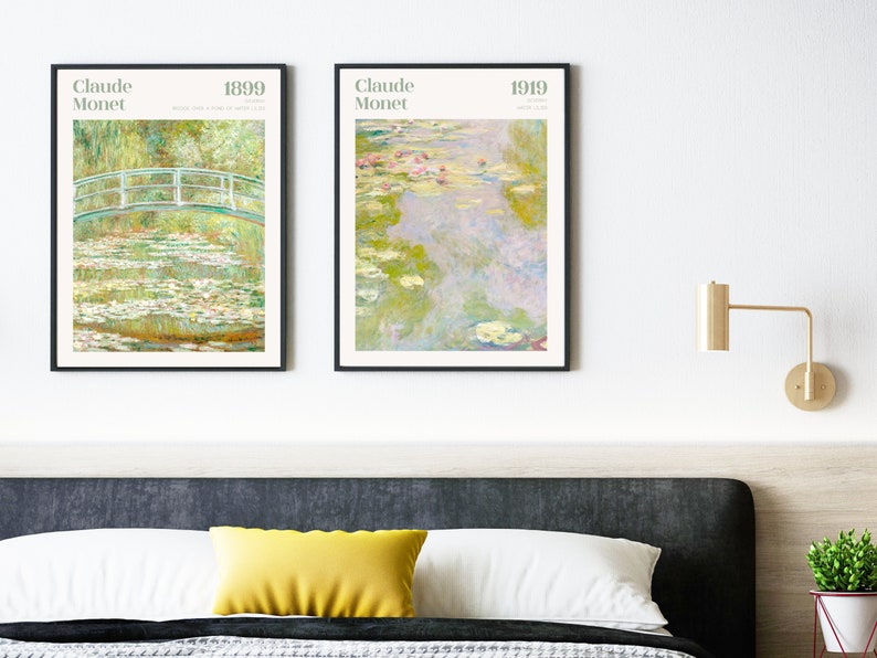 Set of 3 Monet Print, Monet Gallery Wall Set, Monet Japanese Bridge ...