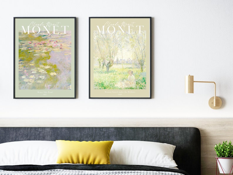 Monet Print Set of 3, Pastel Art Print Gallery, Monet Gallery Wall Set ...