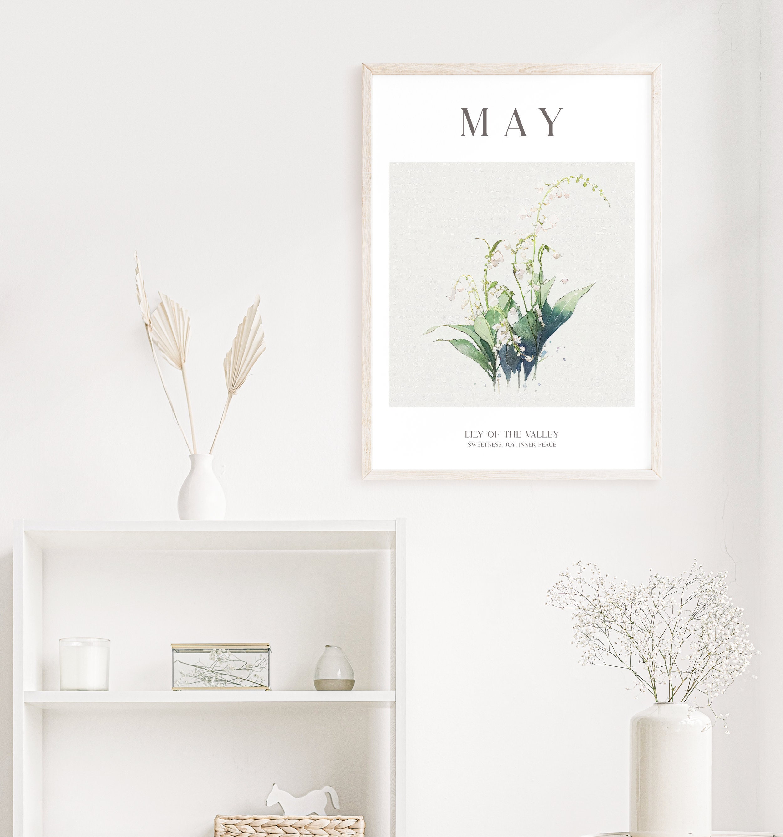 Birth Month Flower Print, May Birthday Gift, Lily of the Valley Print ...