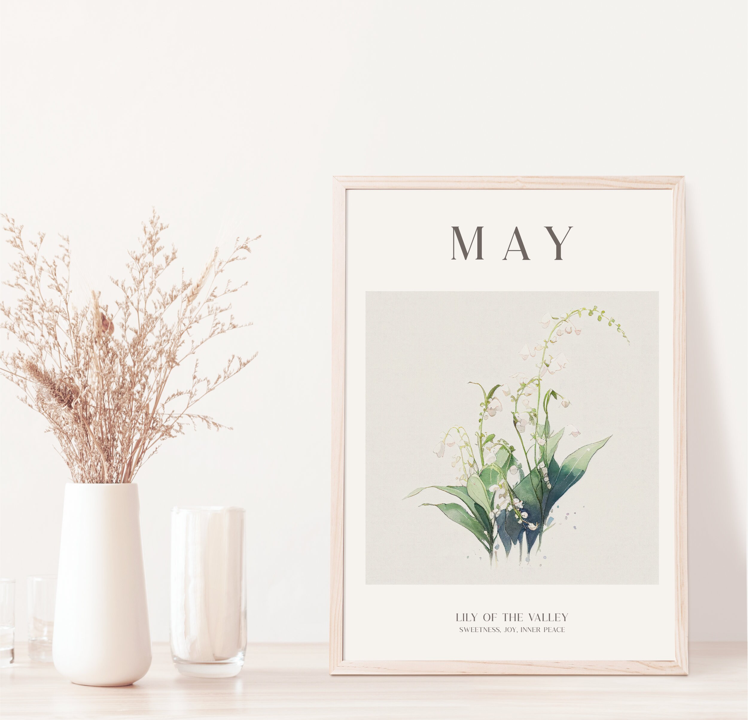 Birth Month Flower Print May Birthday Gift Lily of the - Etsy