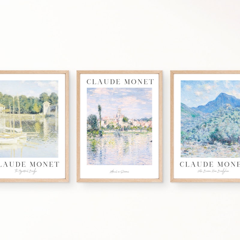 Monet 3 Set Wall Print - Etsy