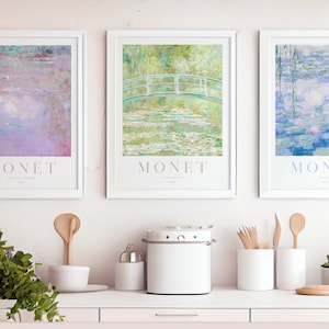 Set of 3 Monet Print, Monet Gallery Wall Set, Pastel Art Print Gallery ...