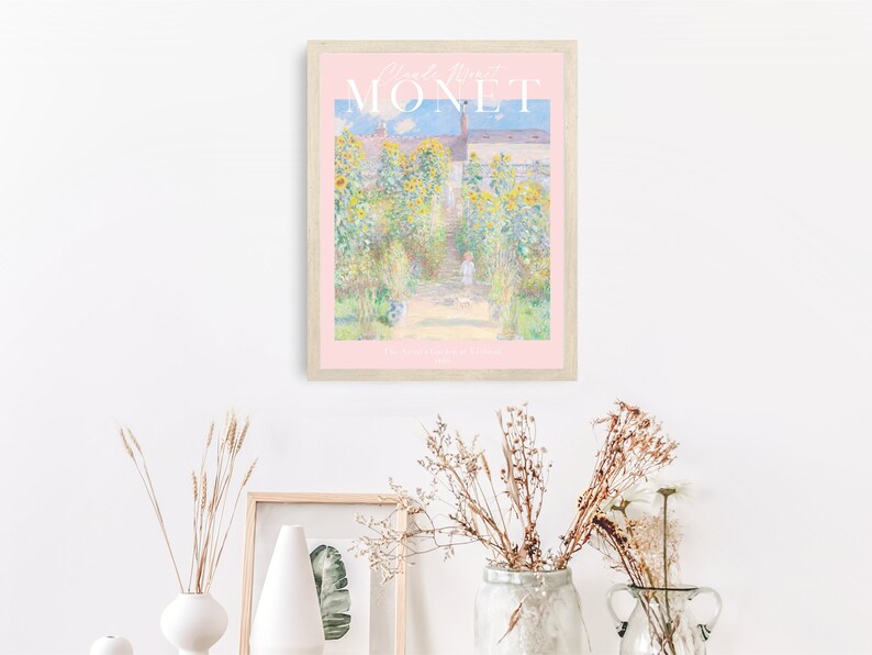 Monet Print Download Pastel Pink Monet Poster Classic - Etsy