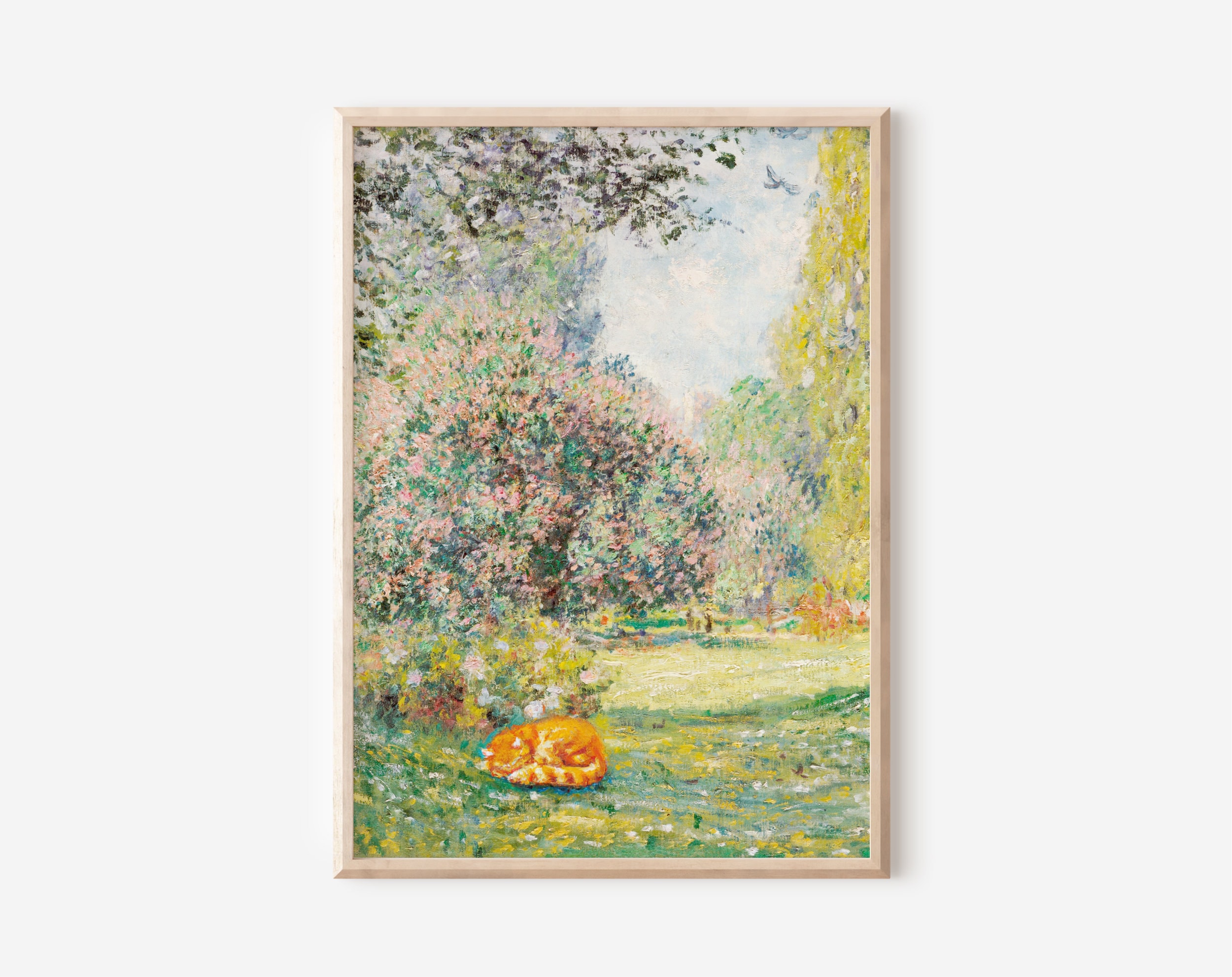 Monet Cat Poster Monet Art Print Orange Cat Print Orange - Etsy