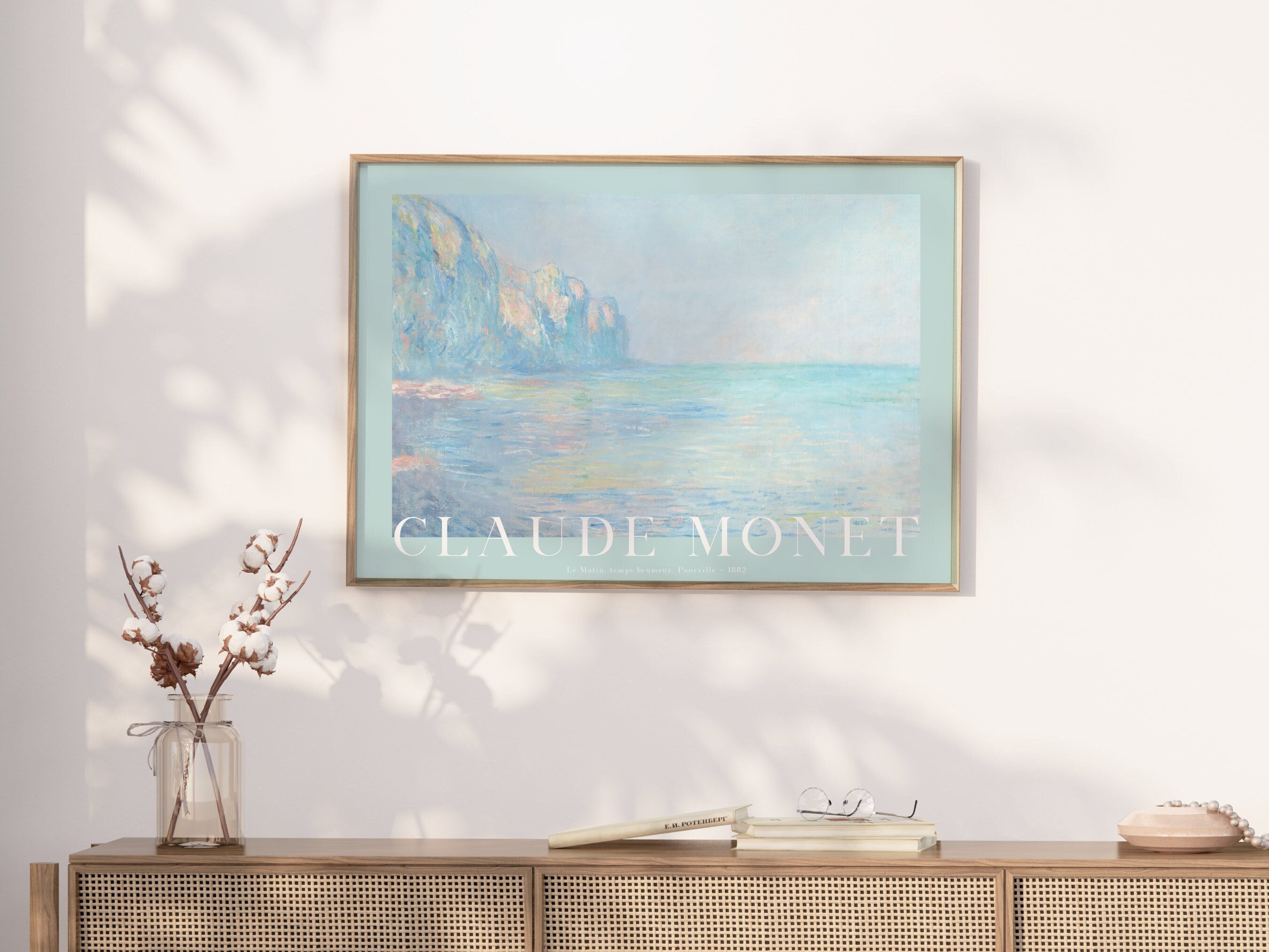 Monet Horizontal Poster, Monet Landscape Print, Seascape Print, Vintage ...
