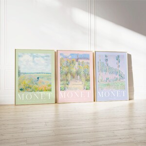 Set of 3 Monet Print, Monet Gallery Wall Set, Pastel Art Print Gallery ...