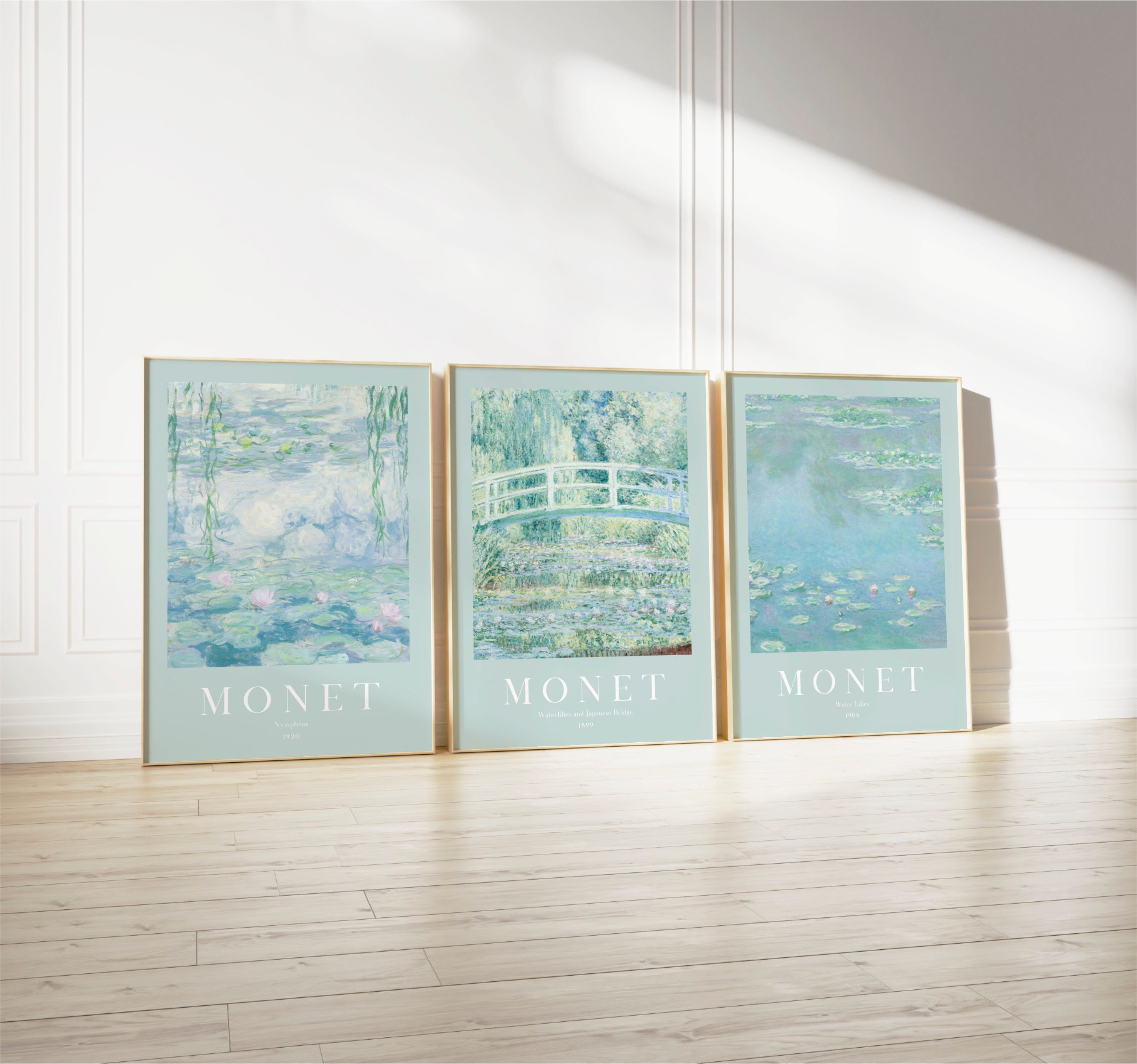 Claude Monet Printable Wall Art Set of 3 | Modern Minimalist Digital ...