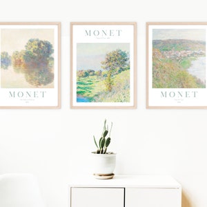 Set of 3 Monet Print, Monet Gallery Wall Set, Sage Green Gallery Set ...