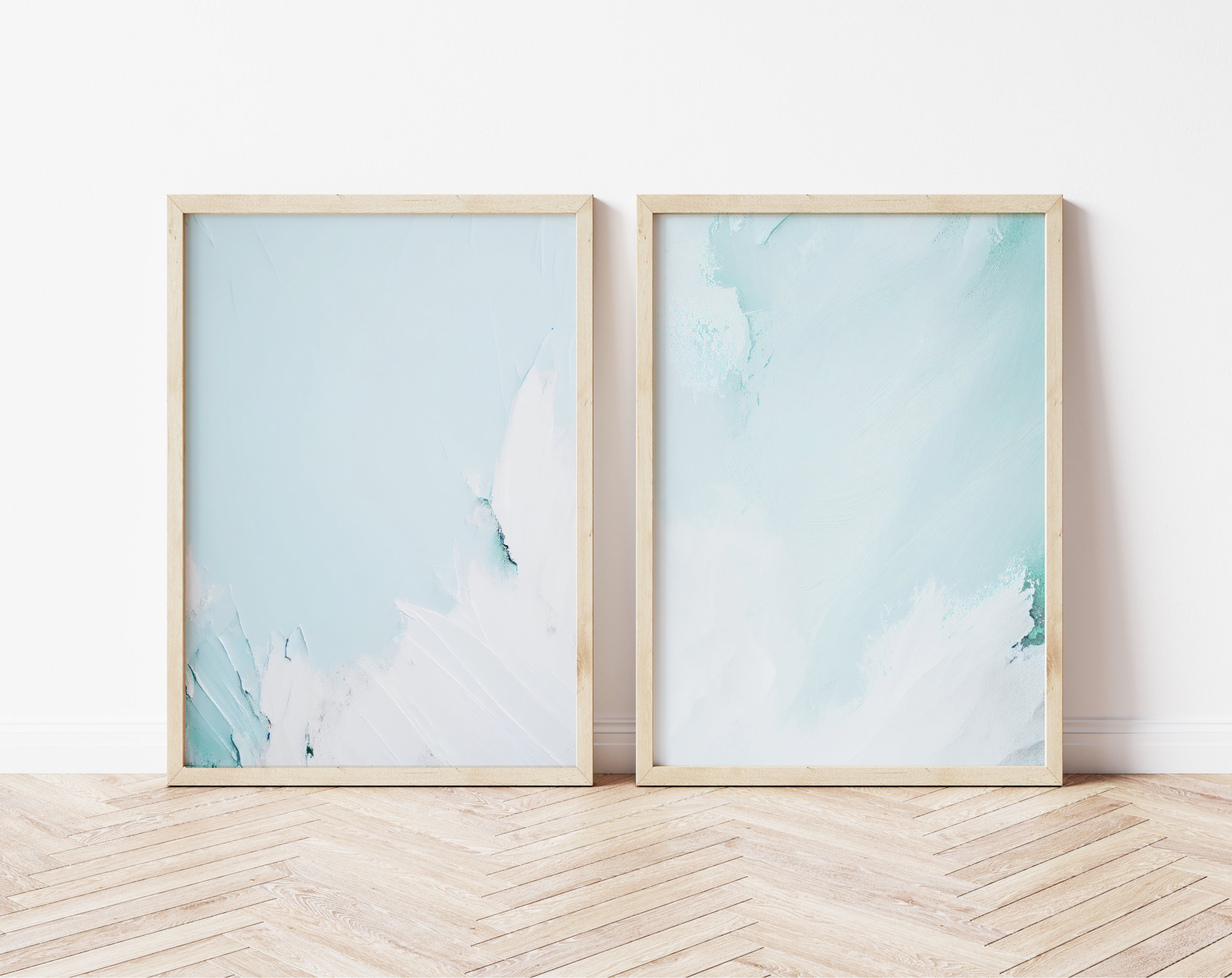 Pale Blue Wall Art, Set of 2 Prints, Calming Wall Art, Minimalist ...