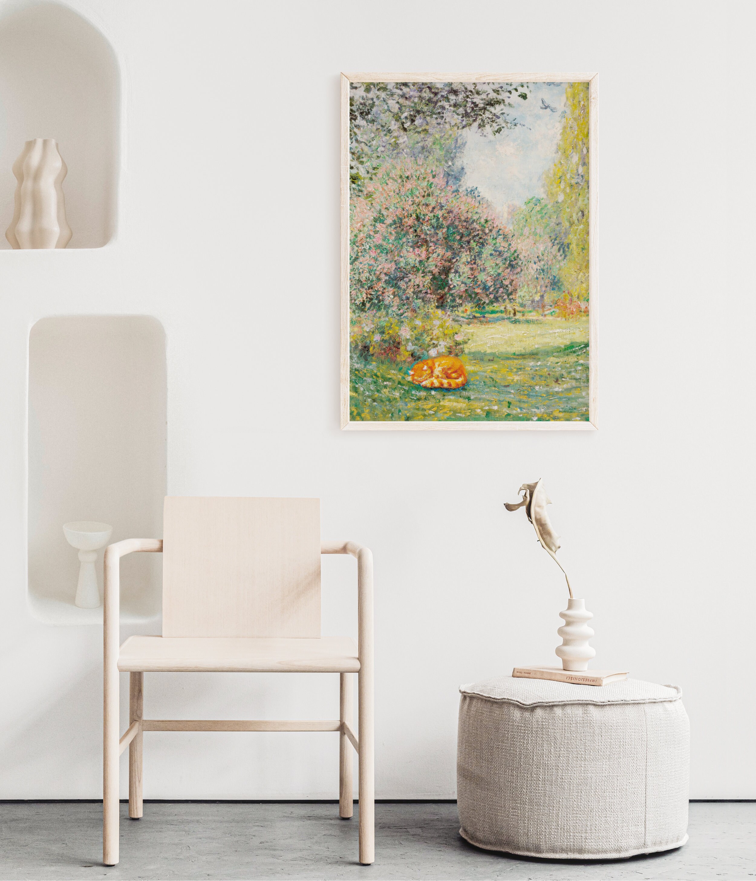 Monet Cat Poster Monet Art Print Orange Cat Print Orange - Etsy