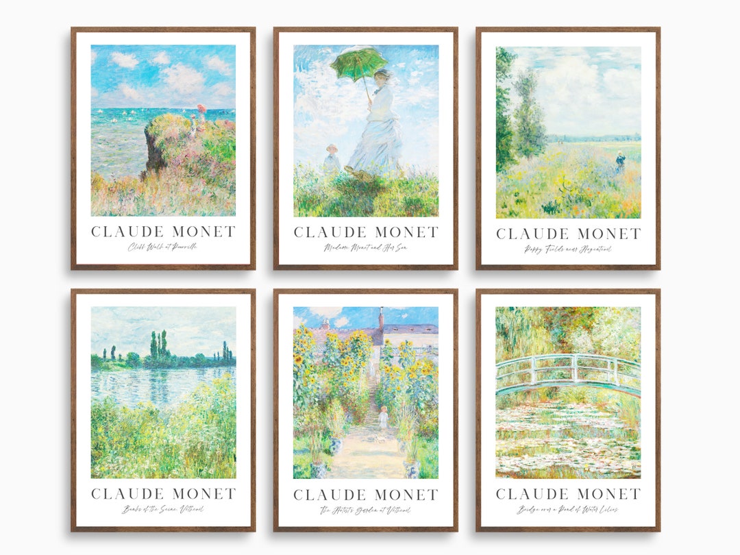 Claude Monet Print Set of 6, Digital Download, Wall Art Set Monet ...