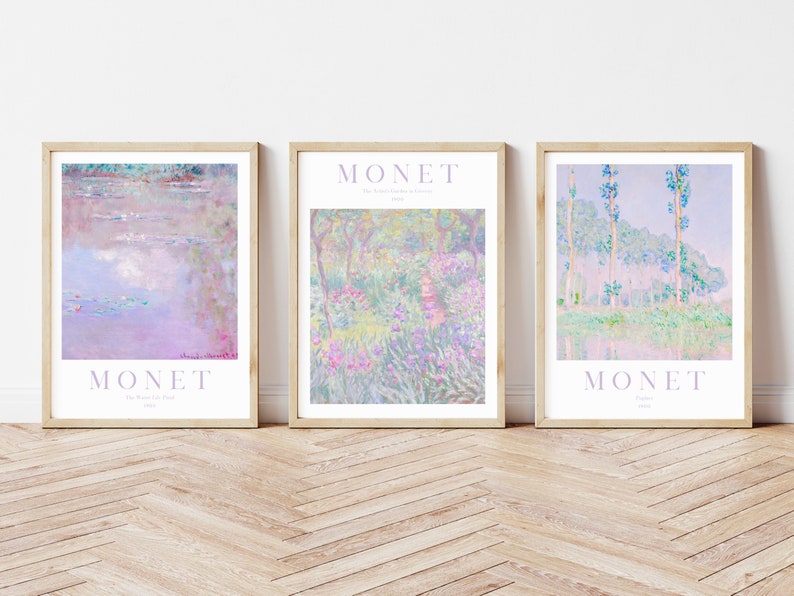 Set of 3 Monet Print Monet Painting Gallery Wall Set - Etsy