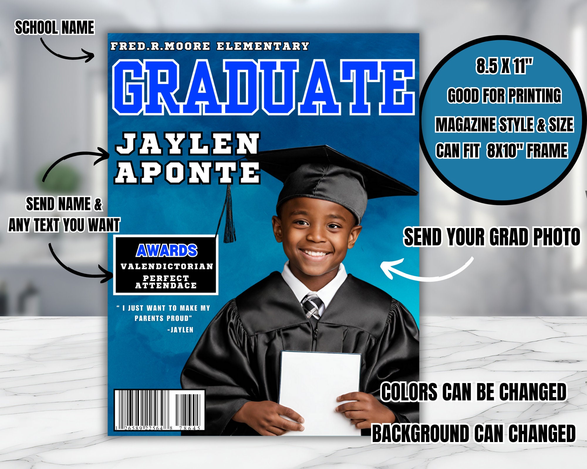 Graduation Magazine Cover Graduation Invitation Custom Graduation Grad ...