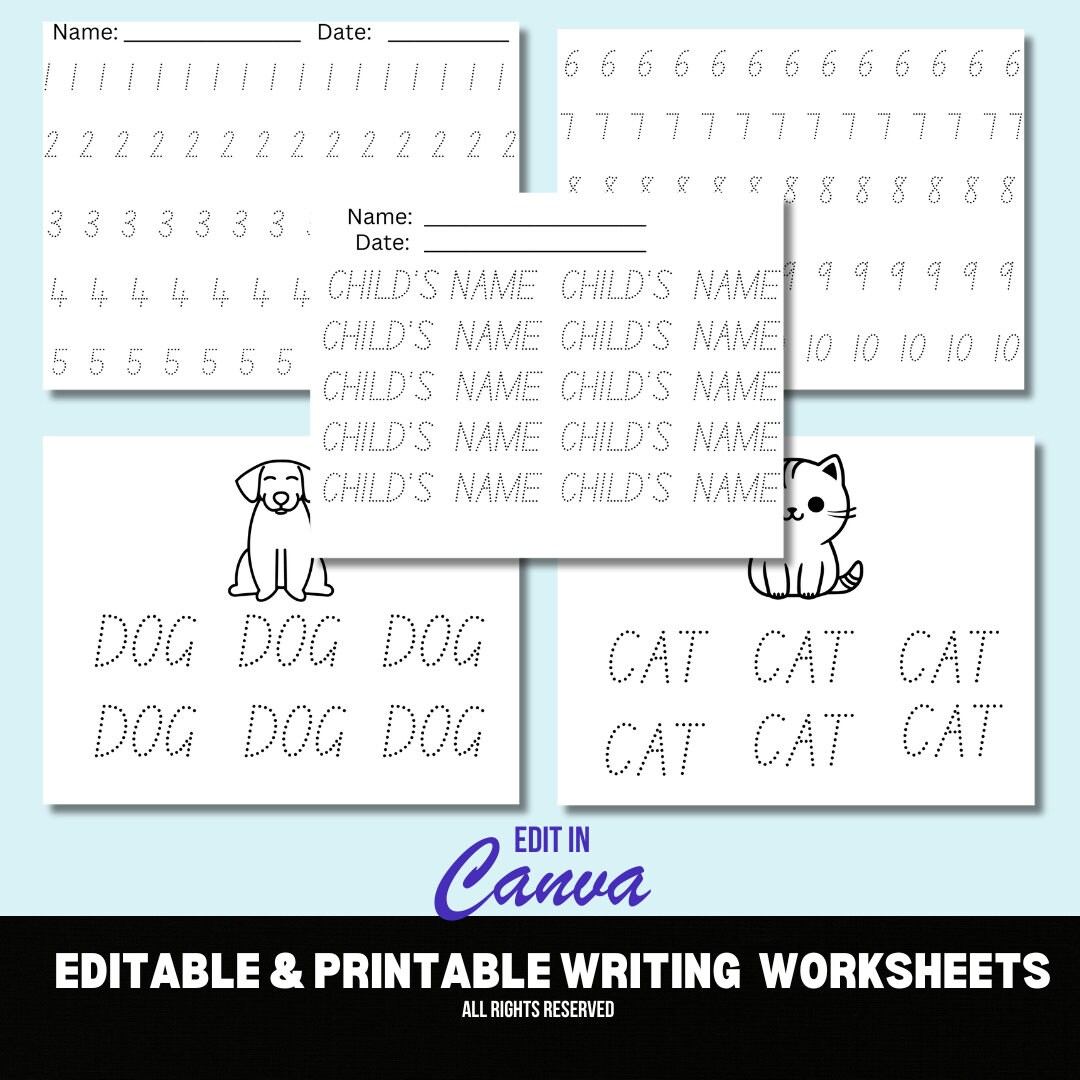 EDITABLE / PRINTABLE Writing Tools for Kids, Toddlers - Etsy