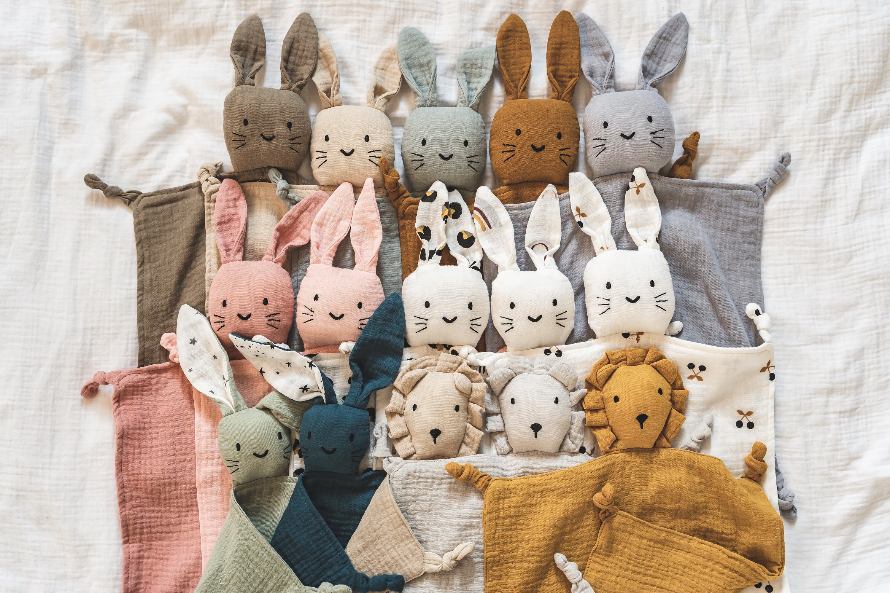 New Colour Baby Muslin Rabbit With Star Ears as a Comforter - Etsy