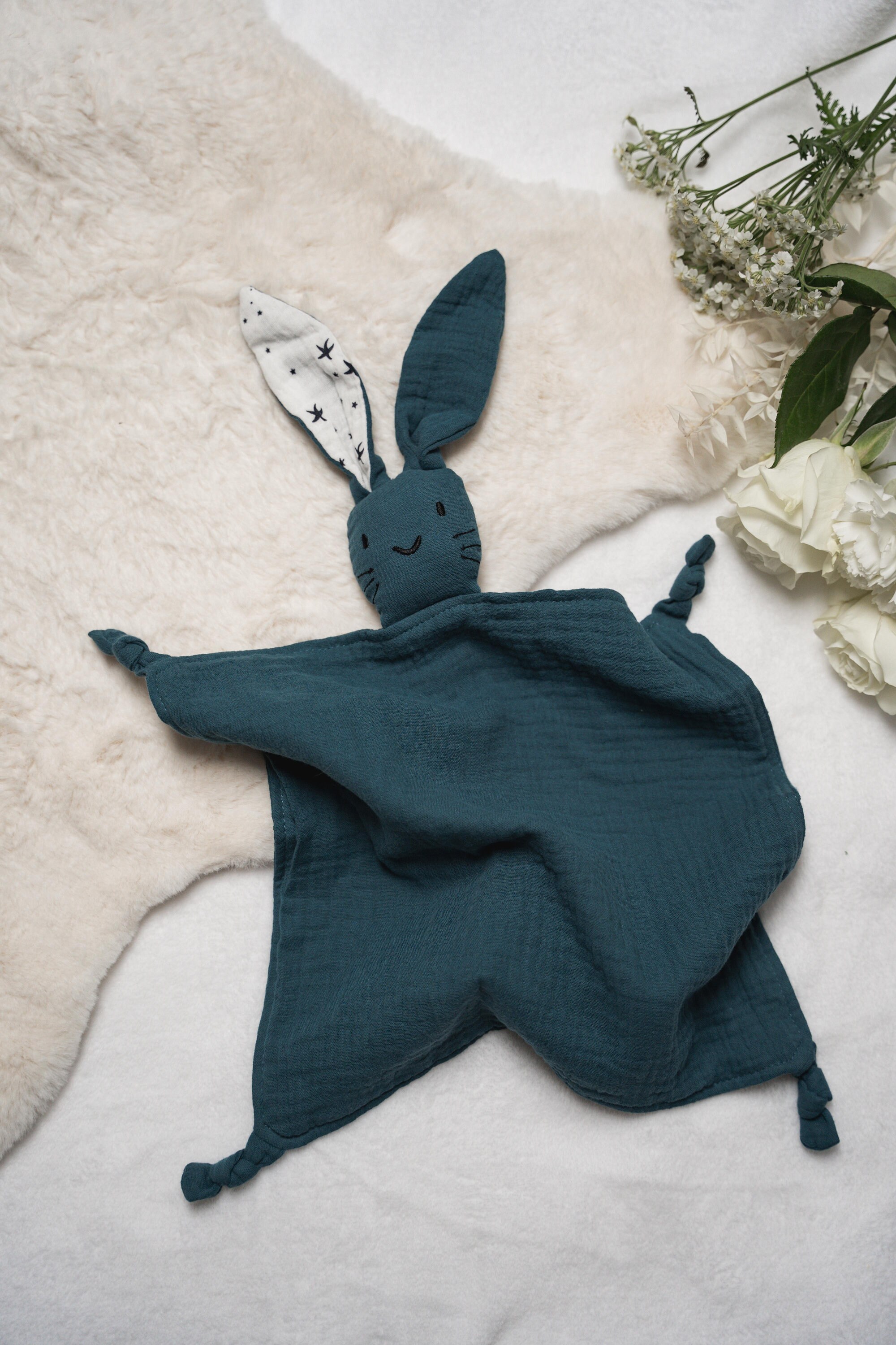 New Colour Baby Muslin Rabbit With Star Ears as a Comforter - Etsy