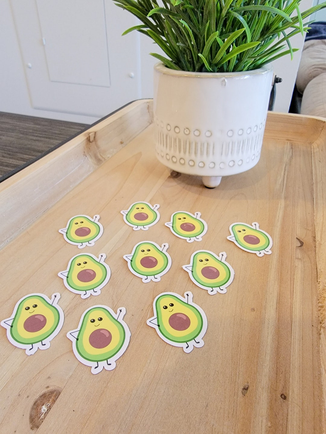 Cute Avocado Sticker, Avocado Vinyl Sticker, Kawaii Avocado Sticker ...