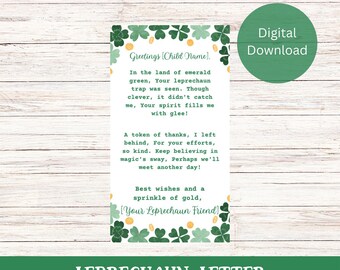 Leprechaun Letter for Kids | Editable Leprechaun Letter | Leprechaun ...