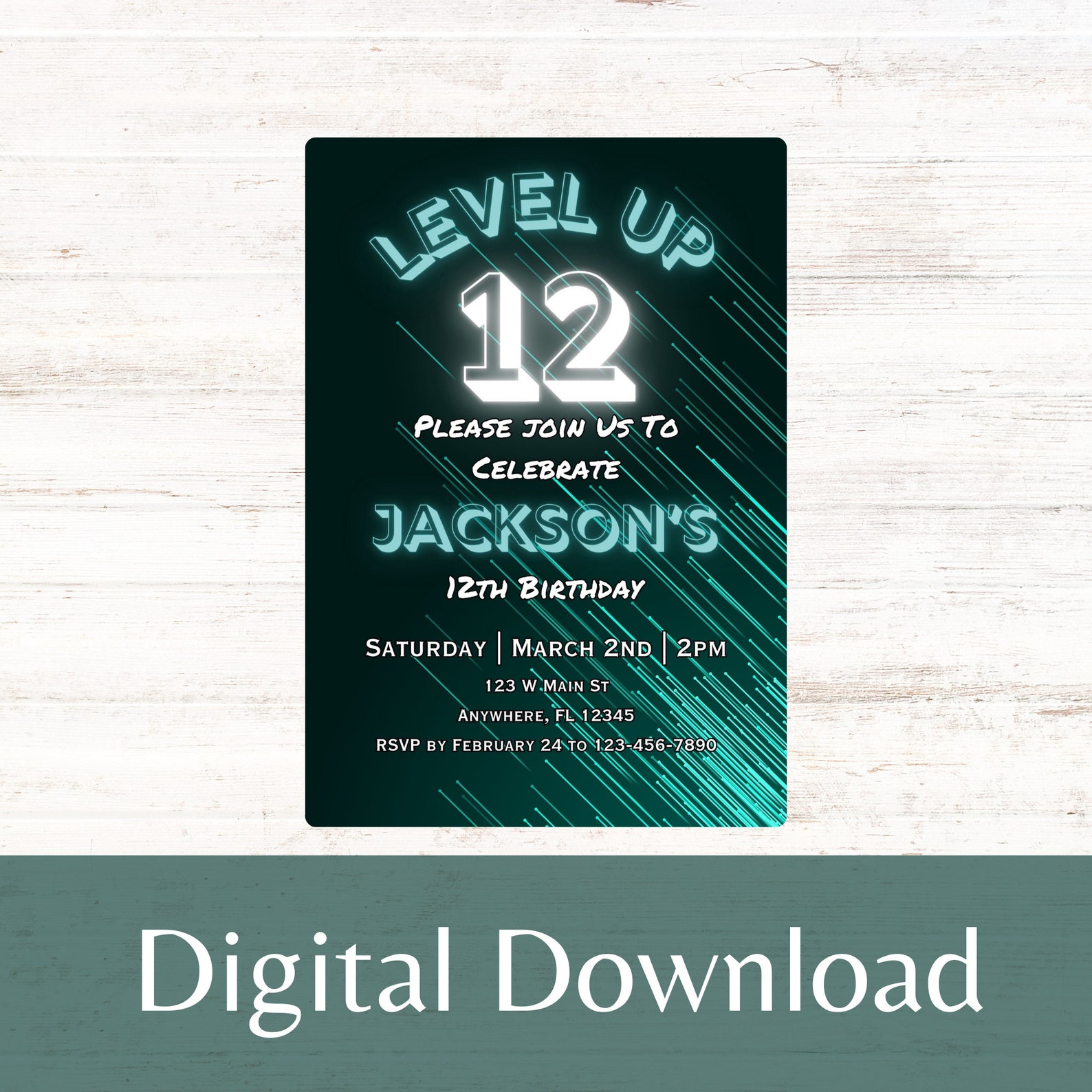 Level up Birthday Invitation Template | Editable Boys Birthday ...