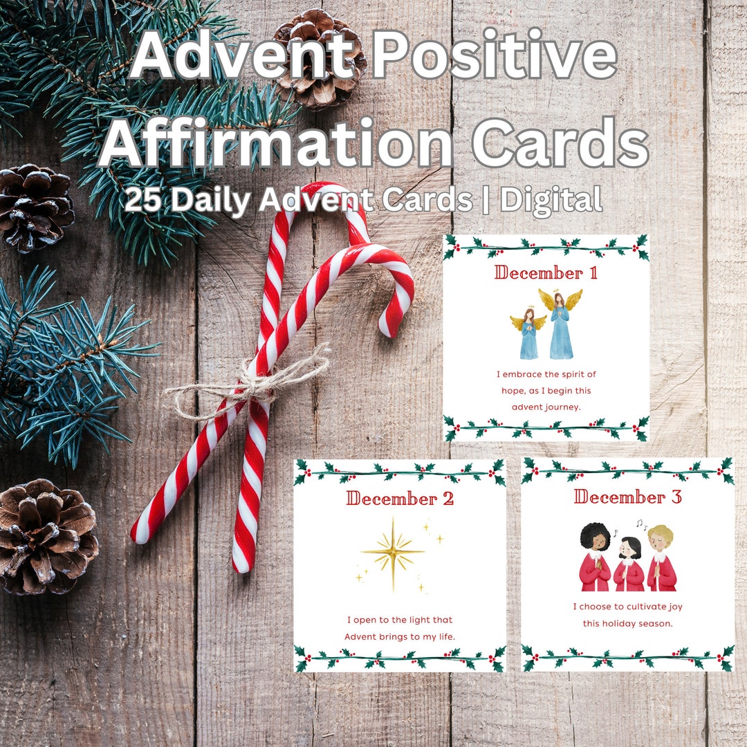 Advent Positive Affirmation Cards | 25 Daily Advent Cards | Printable ...