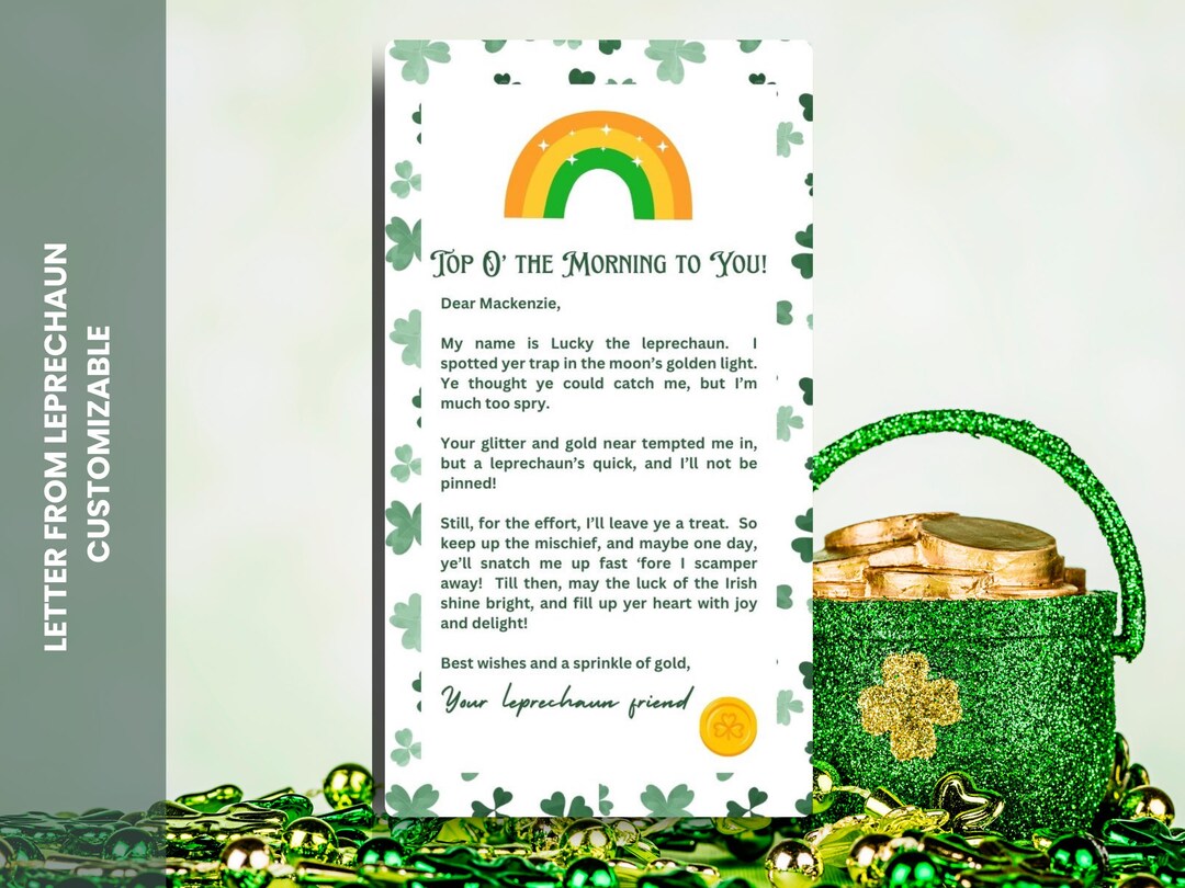 Leprechaun Letter for Kids | Editable Leprechaun Letter | Leprechaun ...