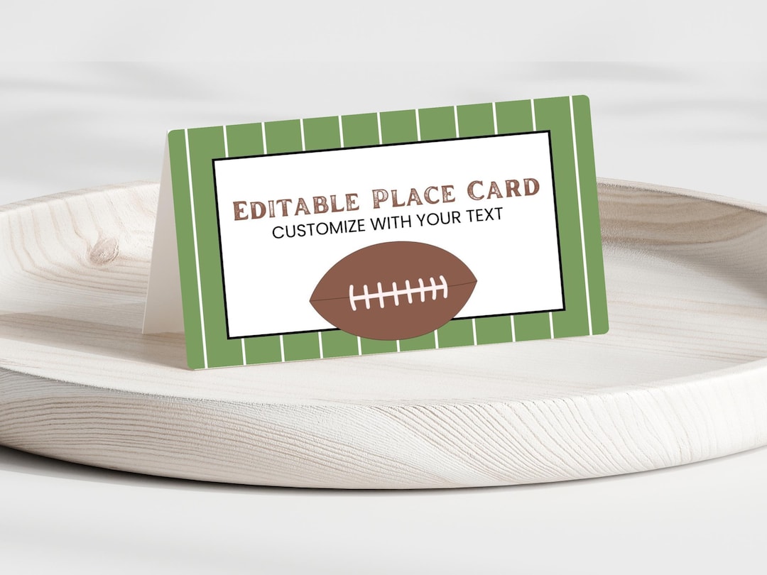 Football Party Place Card Template | Football Buffet Card Template ...