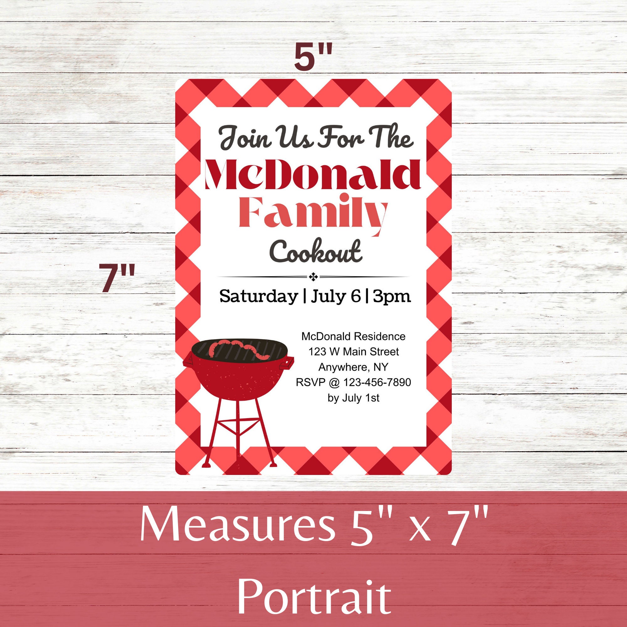 Family Cookout Invitation Template | Editable Cookout Invitation | BBQ ...