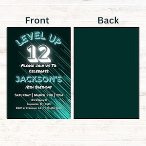 Level up Birthday Invitation Template | Editable Boys Birthday ...