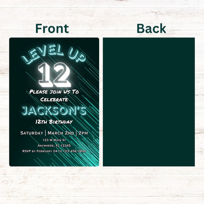 Level up Birthday Invitation Template Editable Boys Birthday Invitation ...
