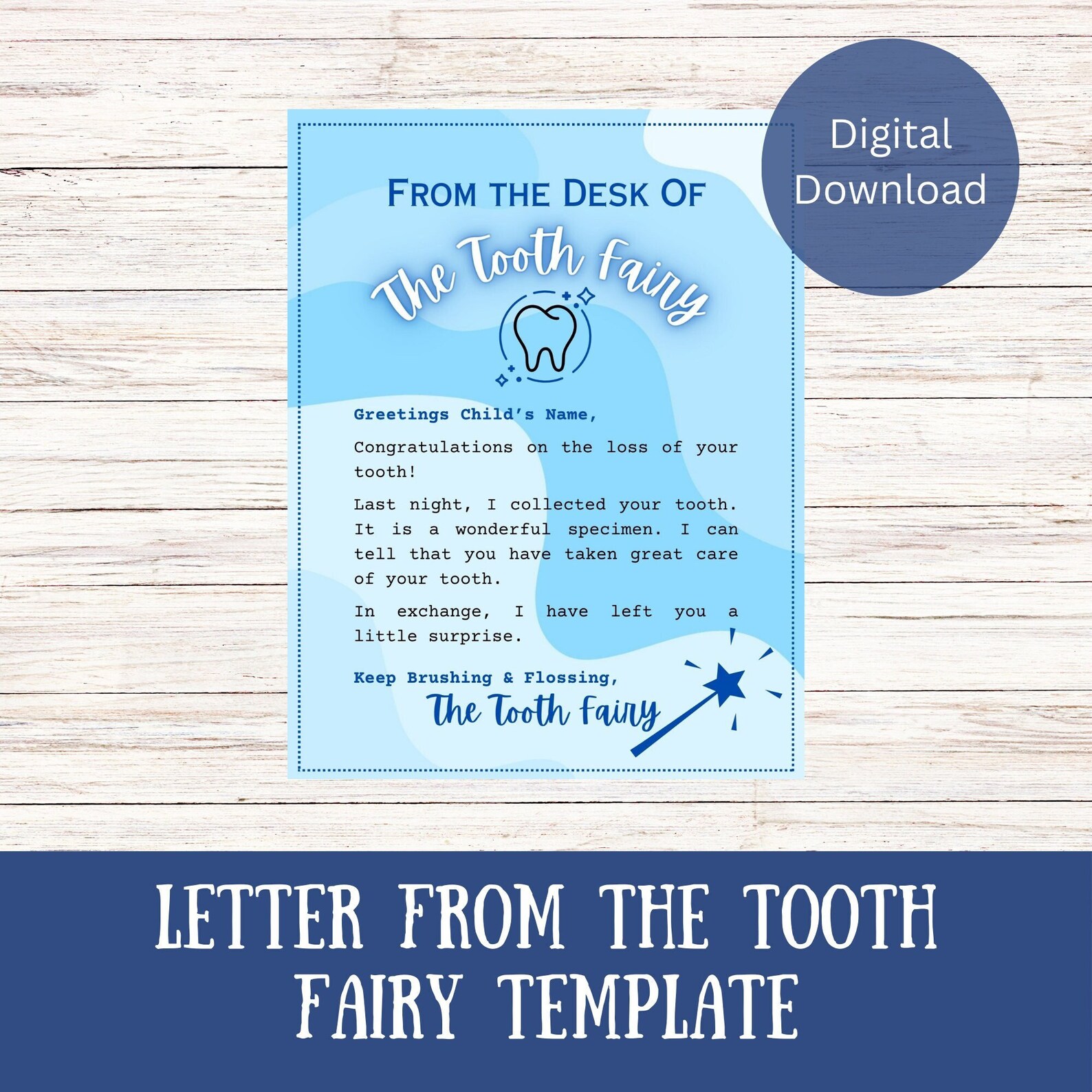 Letter From Tooth Fairy Template | Editable Tooth Fairy Letter ...