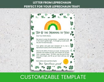 Leprechaun Letter for Kids | Editable Leprechaun Letter | Leprechaun ...