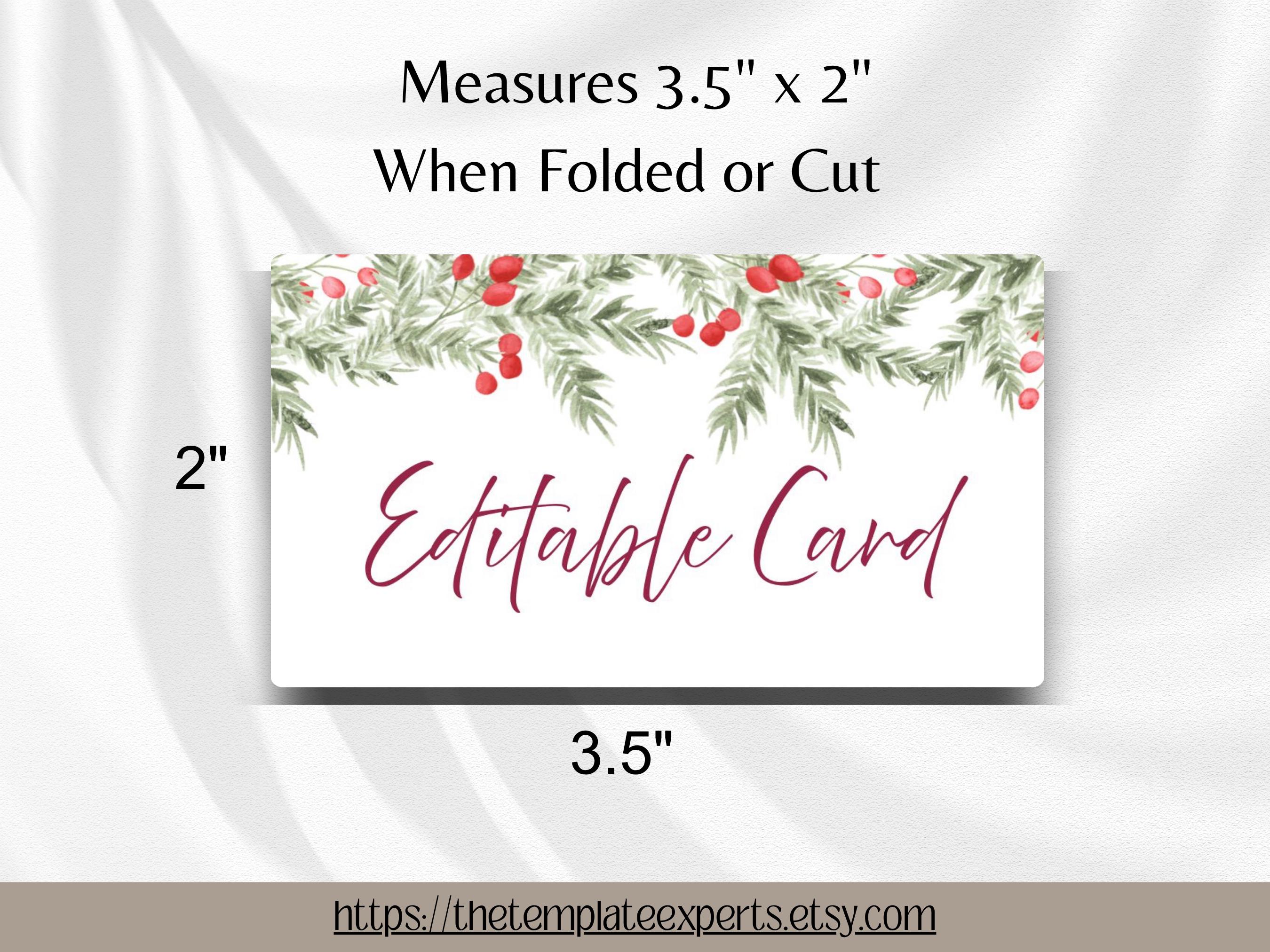Editable Christmas Place Card Template | Holiday Name Card | Printable ...