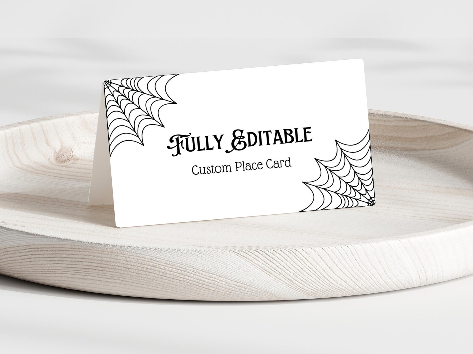 Halloween Place Card Template | Halloween Buffet Card Template | Spider ...