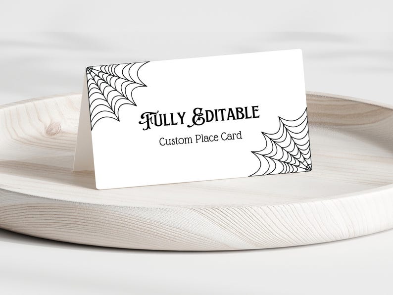 Halloween Place Card Template | Halloween Buffet Card Template | Spider ...