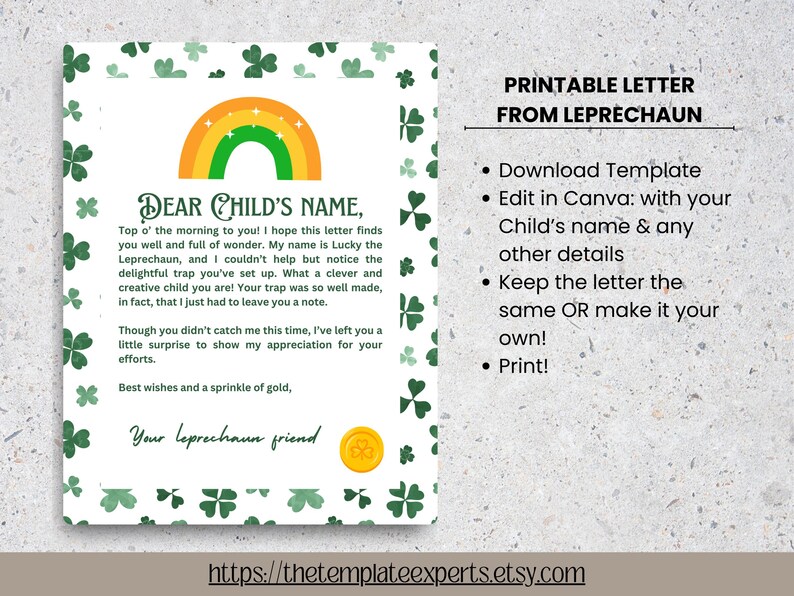 Leprechaun Trap Letter Printable | Editable Leprechaun Letter for Kids ...