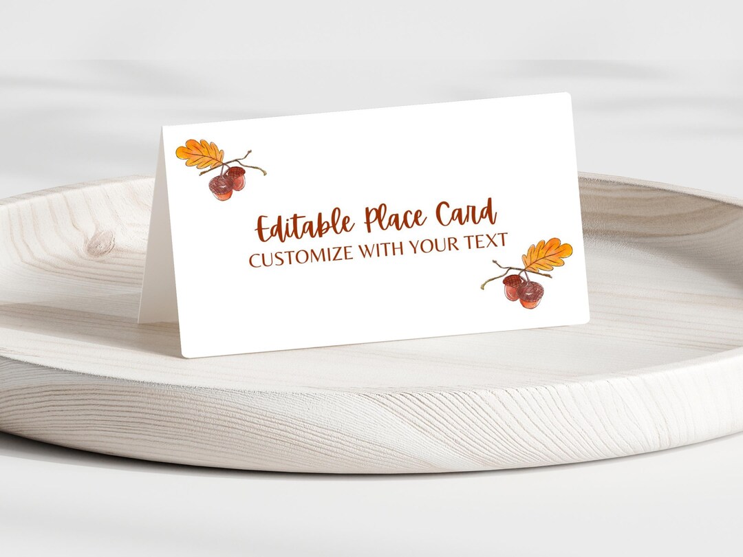 Fall Leaves Place Card Template: Thanksgiving Buffet Cards (canva ...