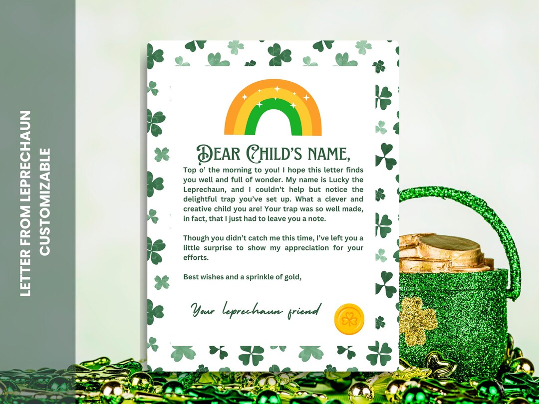 Leprechaun Trap Letter Printable | Editable Leprechaun Letter for Kids ...