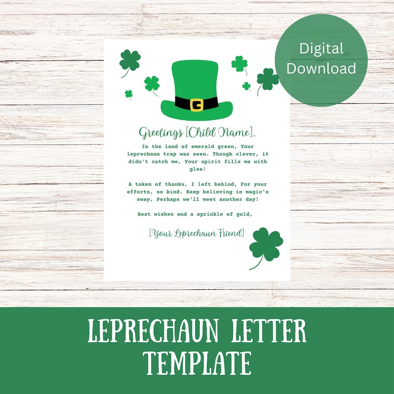 Leprechaun Letter for Kids | Editable Leprechaun Letter | Leprechaun ...