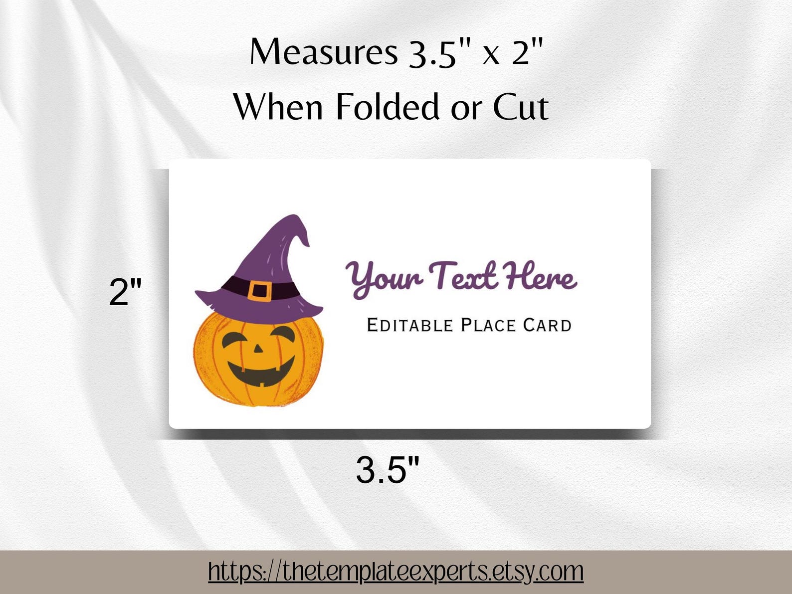 Halloween Place Card Template | Fall Place Card Template | Fall Buffet ...